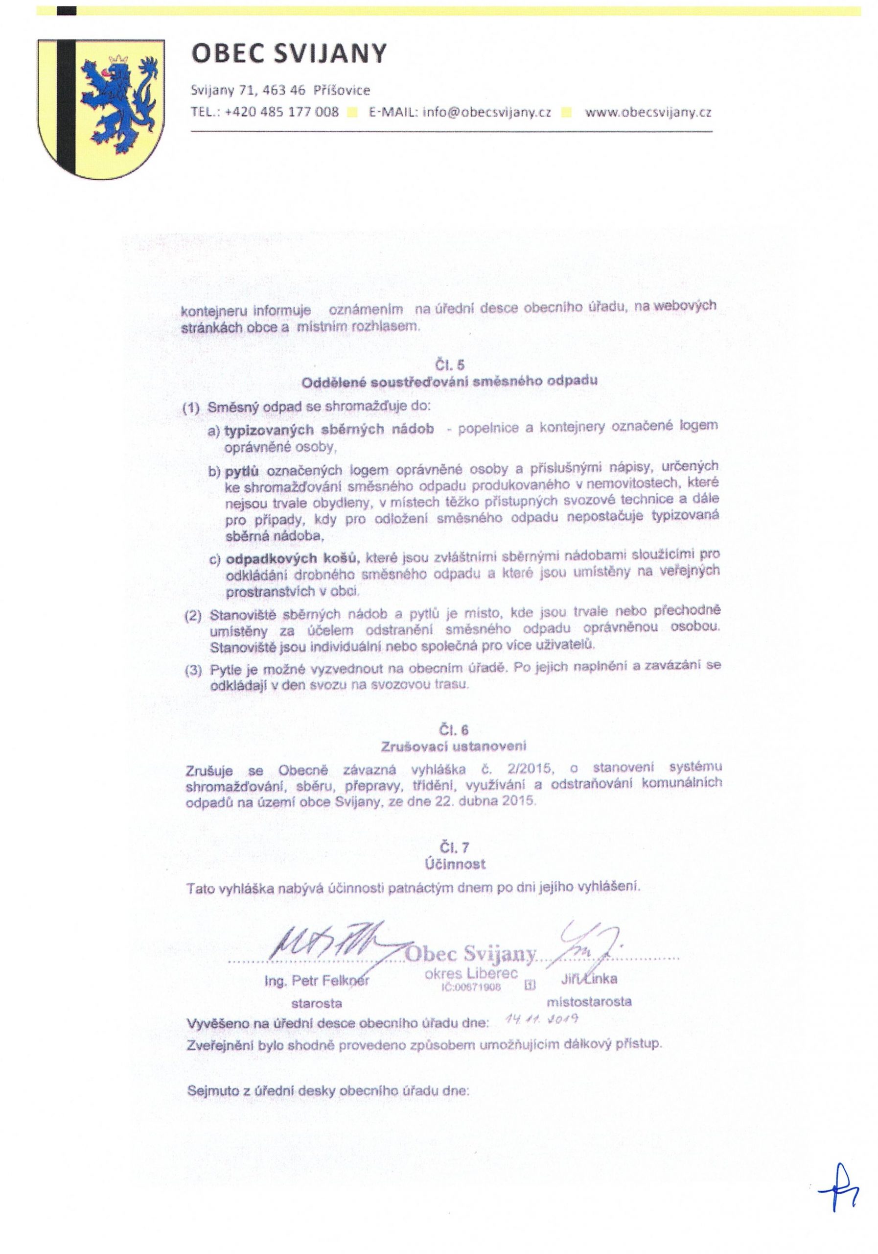 Aktuality – Obec Svijany